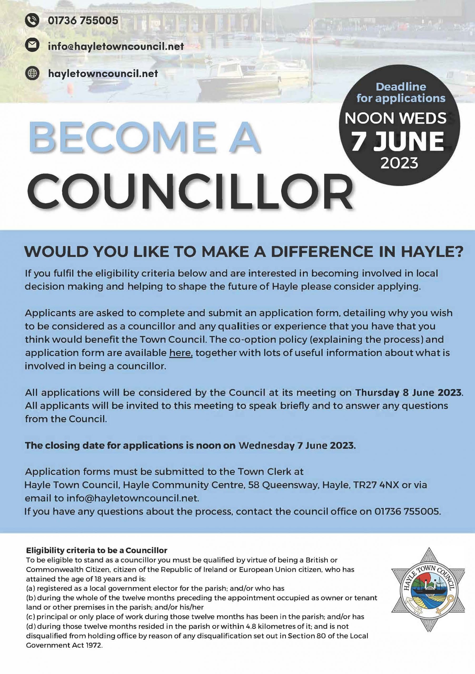 Become a Councillor | Hayle Town Council