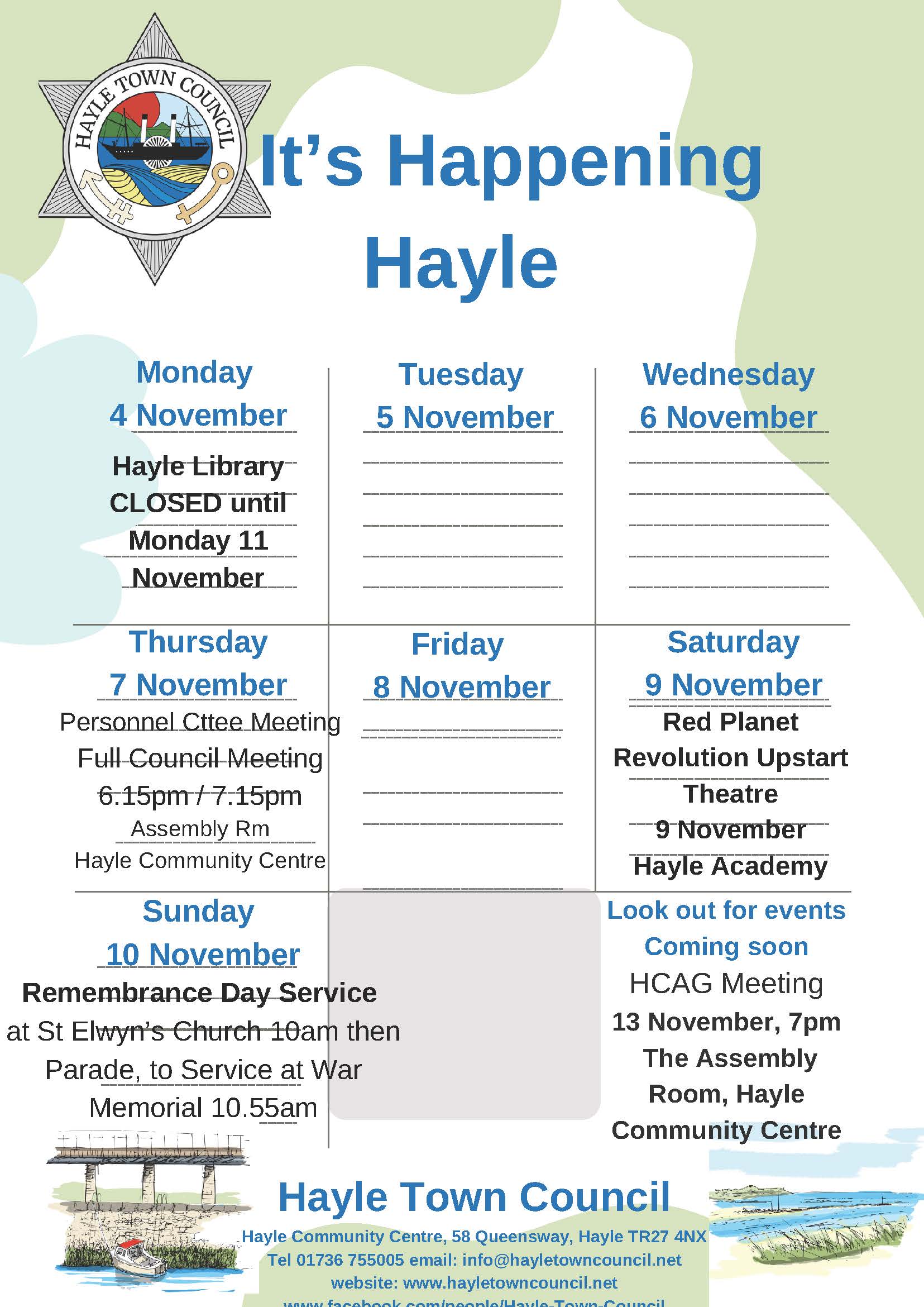 It’s Happening Hayle 4 - 10 November 2024 | Hayle Town Council