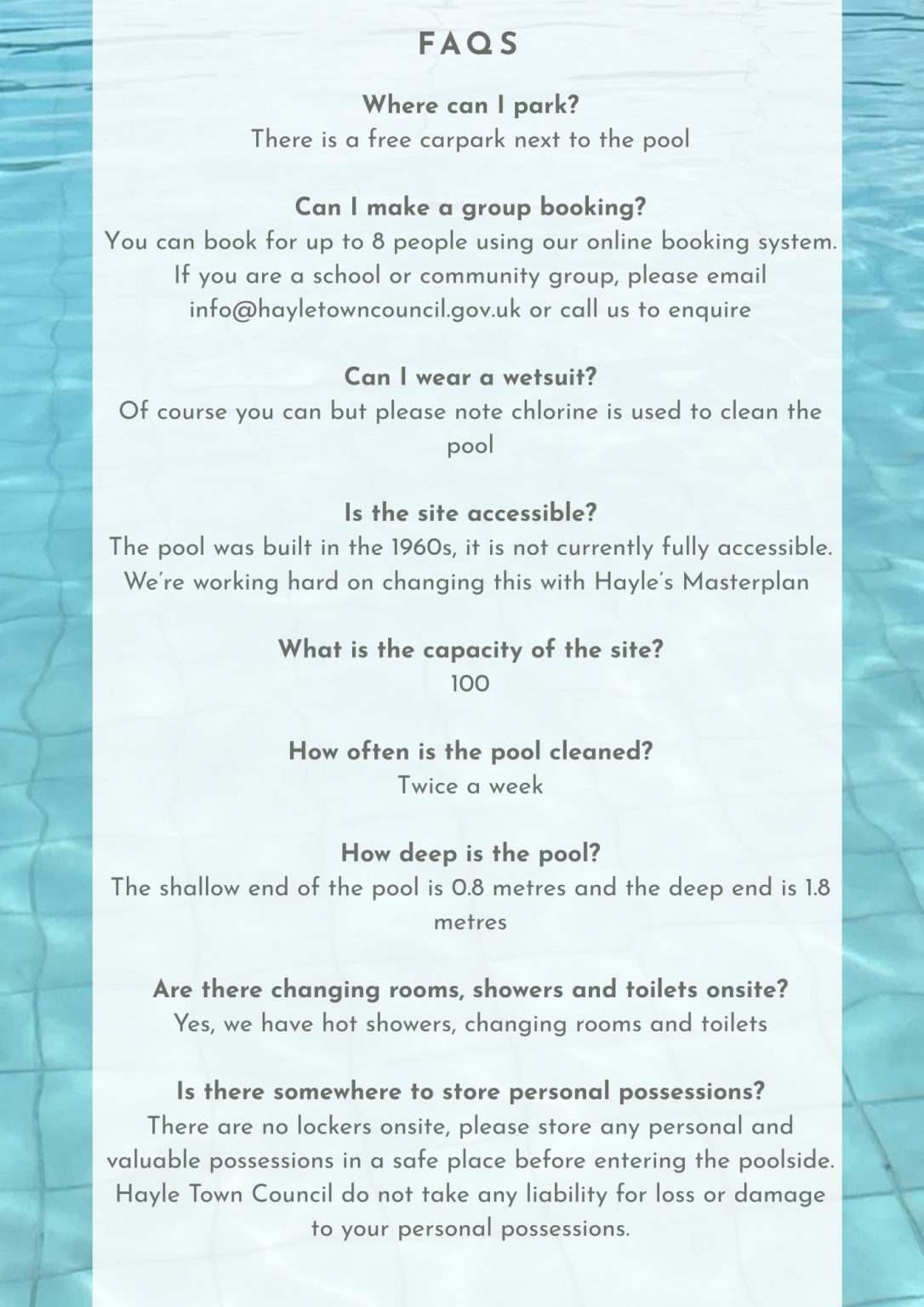 Swimming Pool | Hayle Town Council